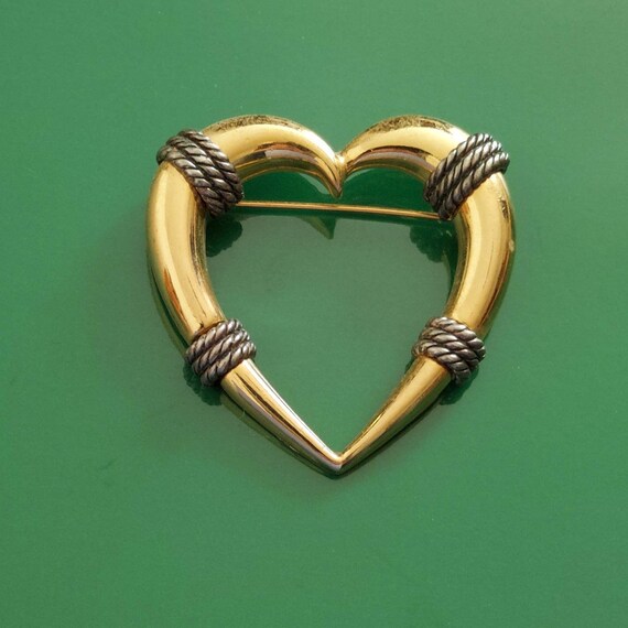 Nautical Heart Brooch, Rope Accent | Large Size Pin, … - Gem