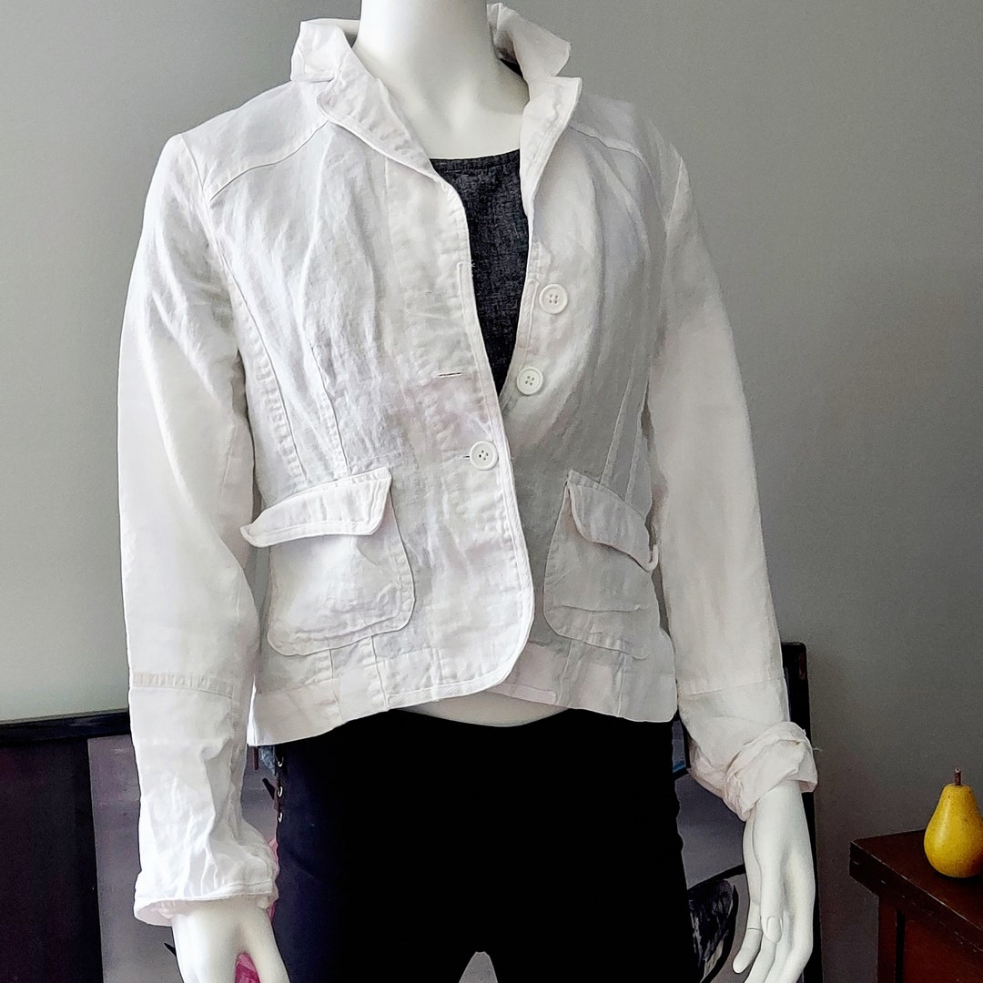 White Linen Jacket, by WILLI SMITH | Minimal Classic Versatile | Soft ...