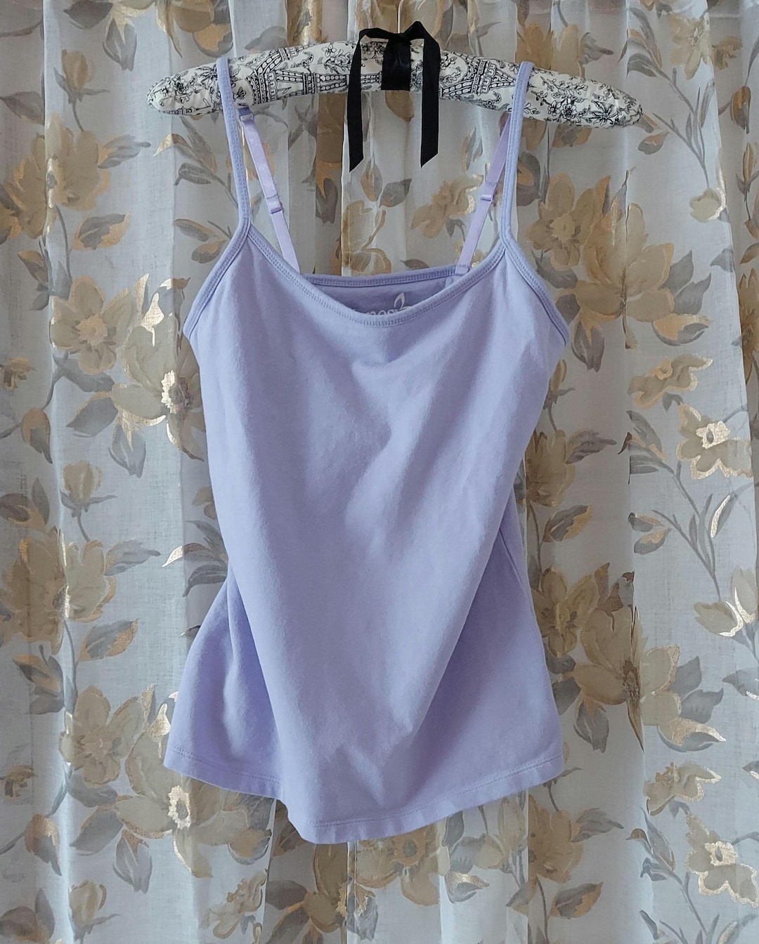 Lilac Cotton Camisole: Hanes Classic Tank Top, Adjustable Straps, XS/S ...