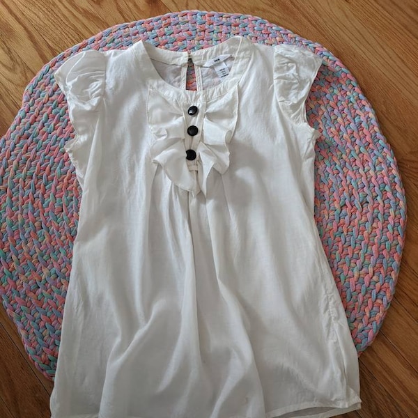 White Cotton Back Button Blouse - Etsy