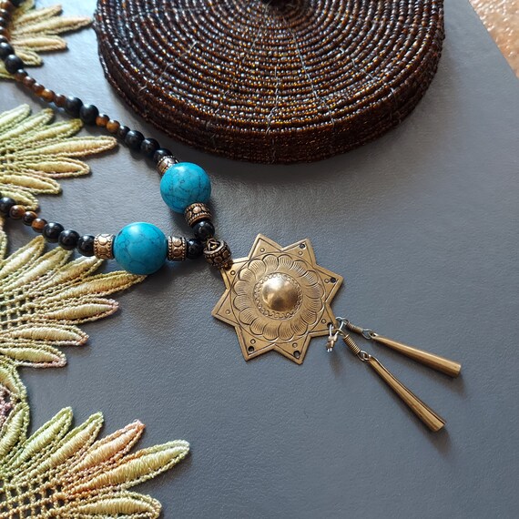 Brass Chime Necklace | Etched Star Gong, Kinetic Bell… - Gem