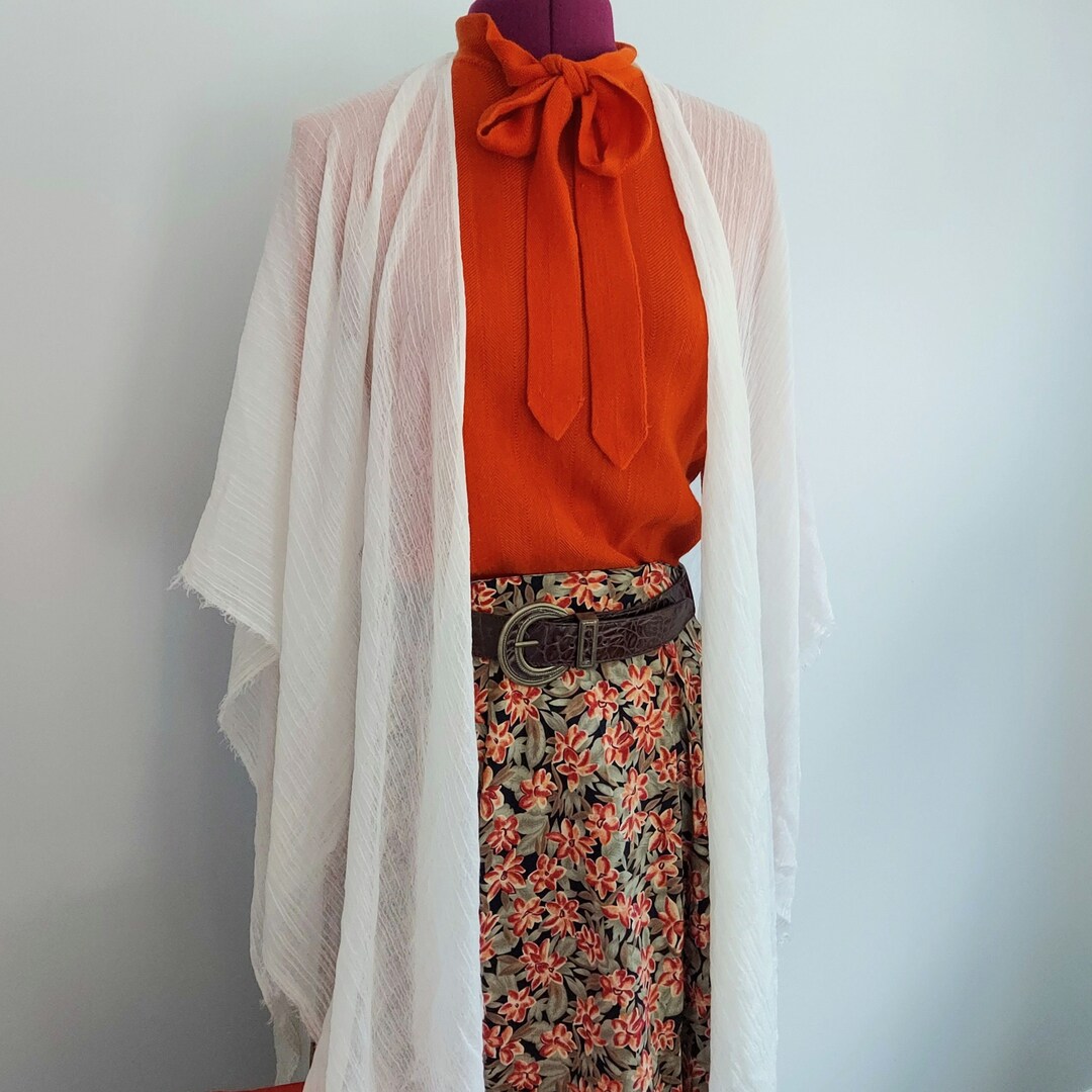 Fringed White Cloak, Pearl Shimmer | ECHO Ruana/wrap | Ethereal Elegant ...
