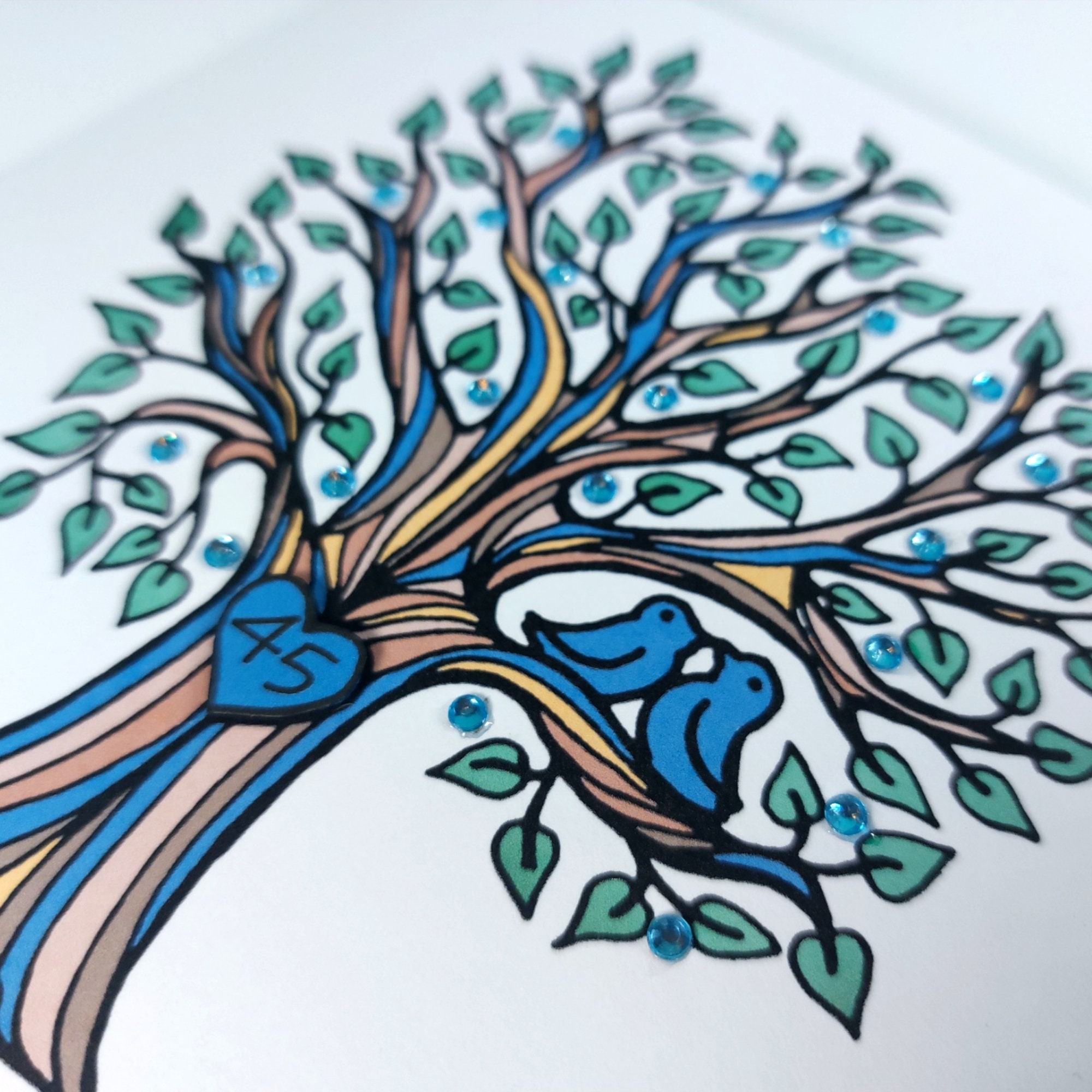 Sapphire 45th Wedding Anniversary Card 45 Year Anniversary - Etsy