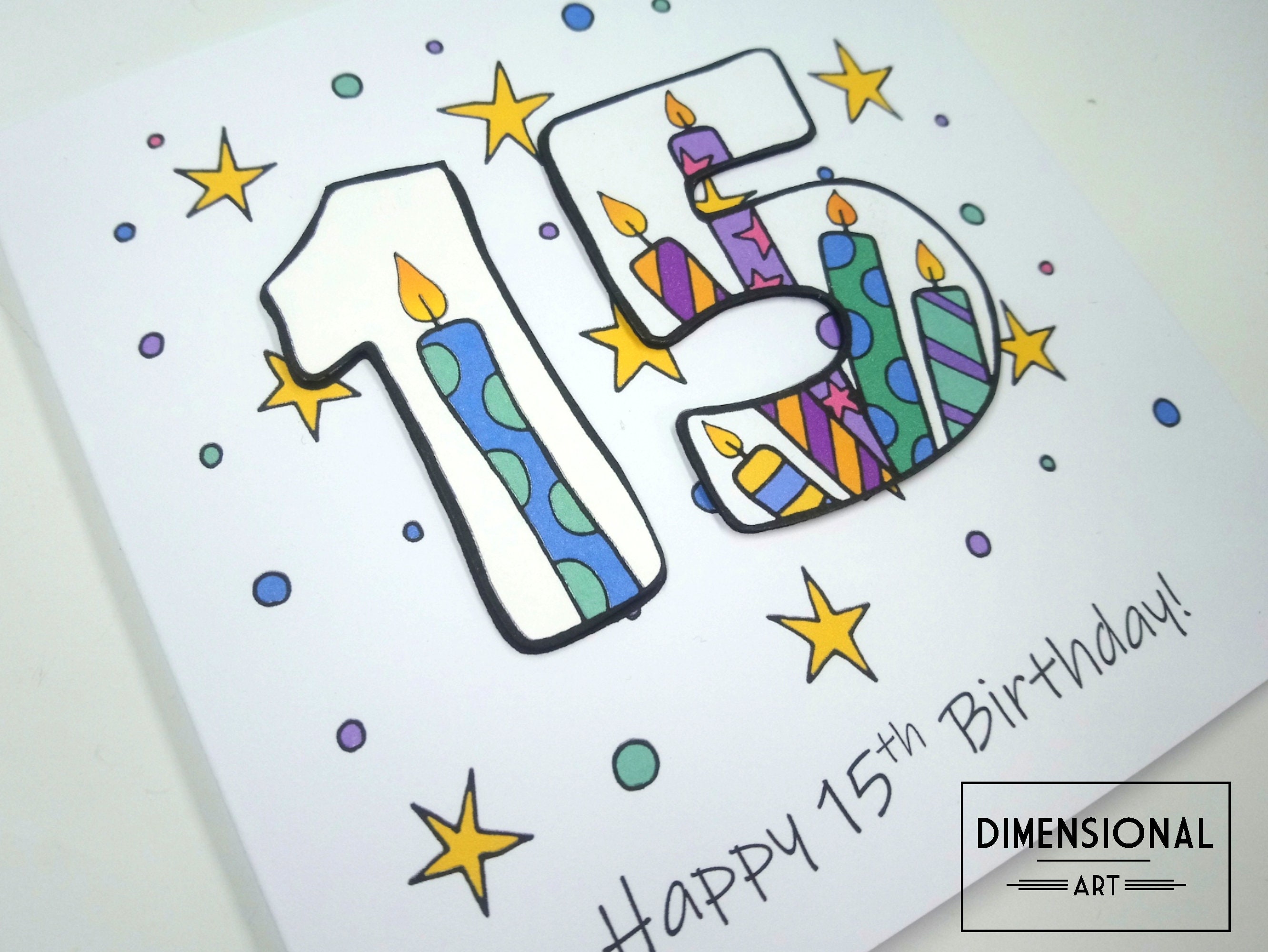15th Birthday Card Happy 15th Birthday Fifteen Today 15 - Etsy UK