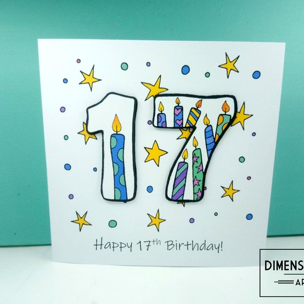 17th Birthday Card - Etsy UK