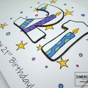 21st Birthday Card Happy 21st Birthday Twenty One Today 21 Handmade ...