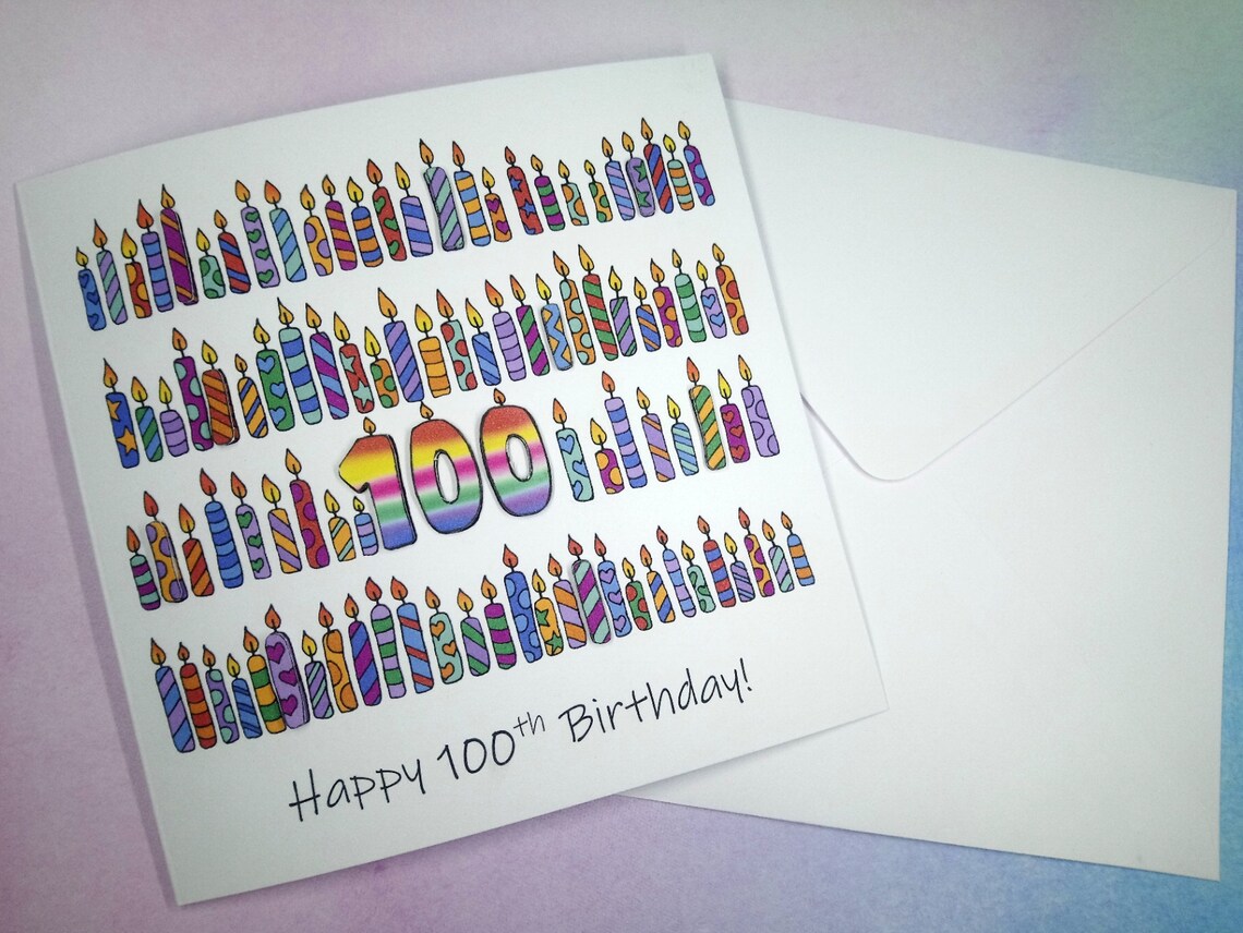 100th Birthday Card Happy 100 Birthday Card Birthday - Etsy
