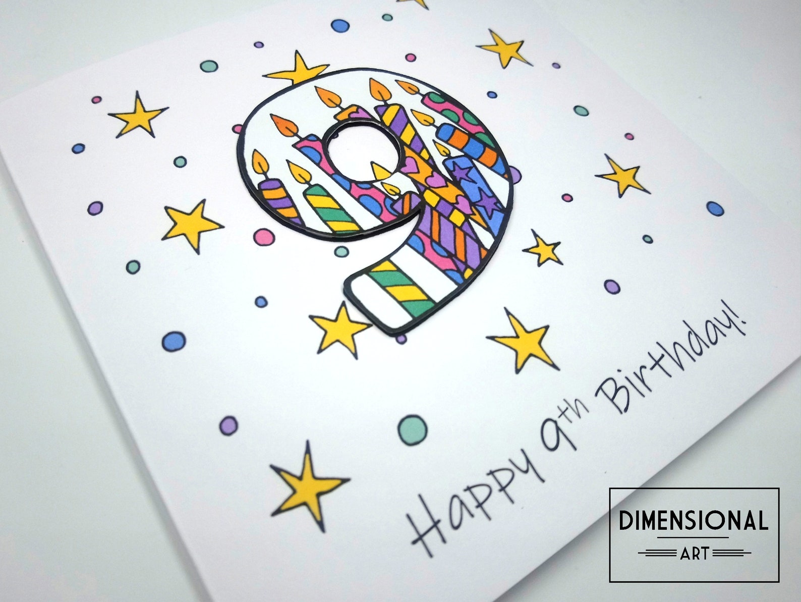 9th Birthday Card Happy 9th Birthday Nine Today 9 - Etsy