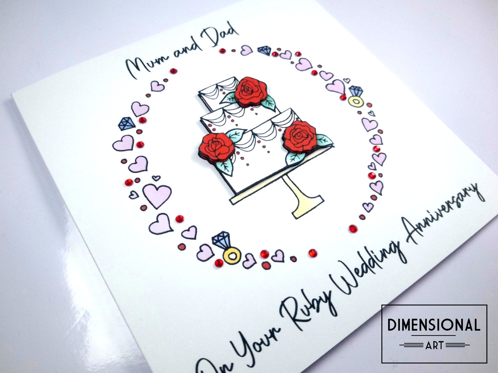 Ruby Anniversary Card Happy Anniversary Card 40th Wedding | Etsy