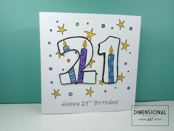 21st Birthday Card Happy 21st Birthday Twenty One Today | Etsy