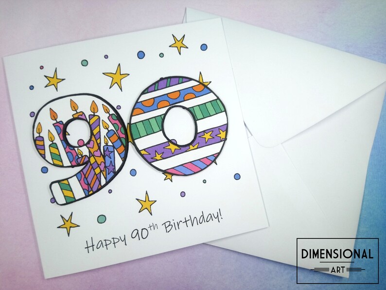 90th Birthday Card Happy 90th Birthday Ninety Today 90 - Etsy UK