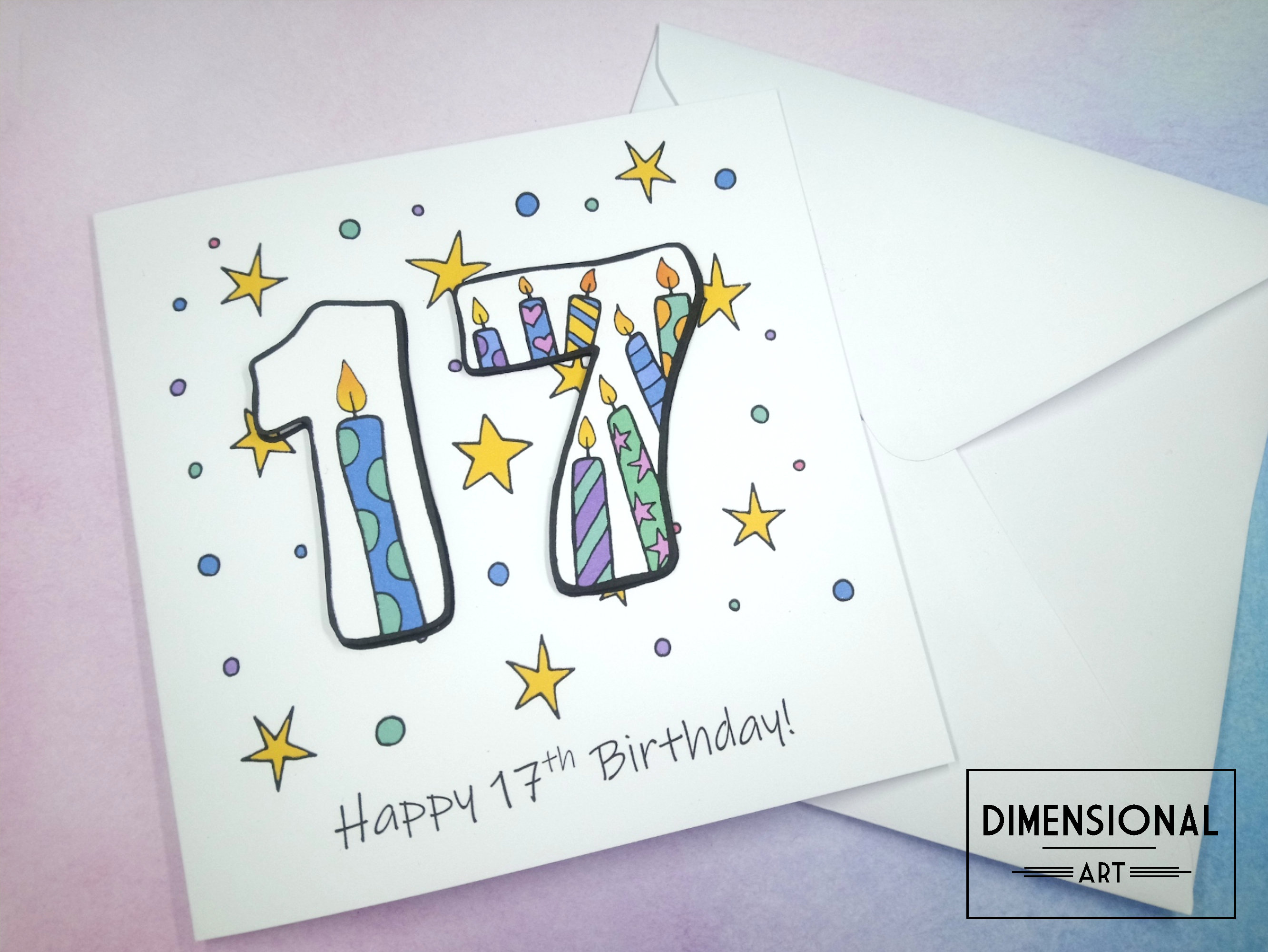 17th Birthday Card Happy 17th Birthday Seventeen Today - Etsy UK