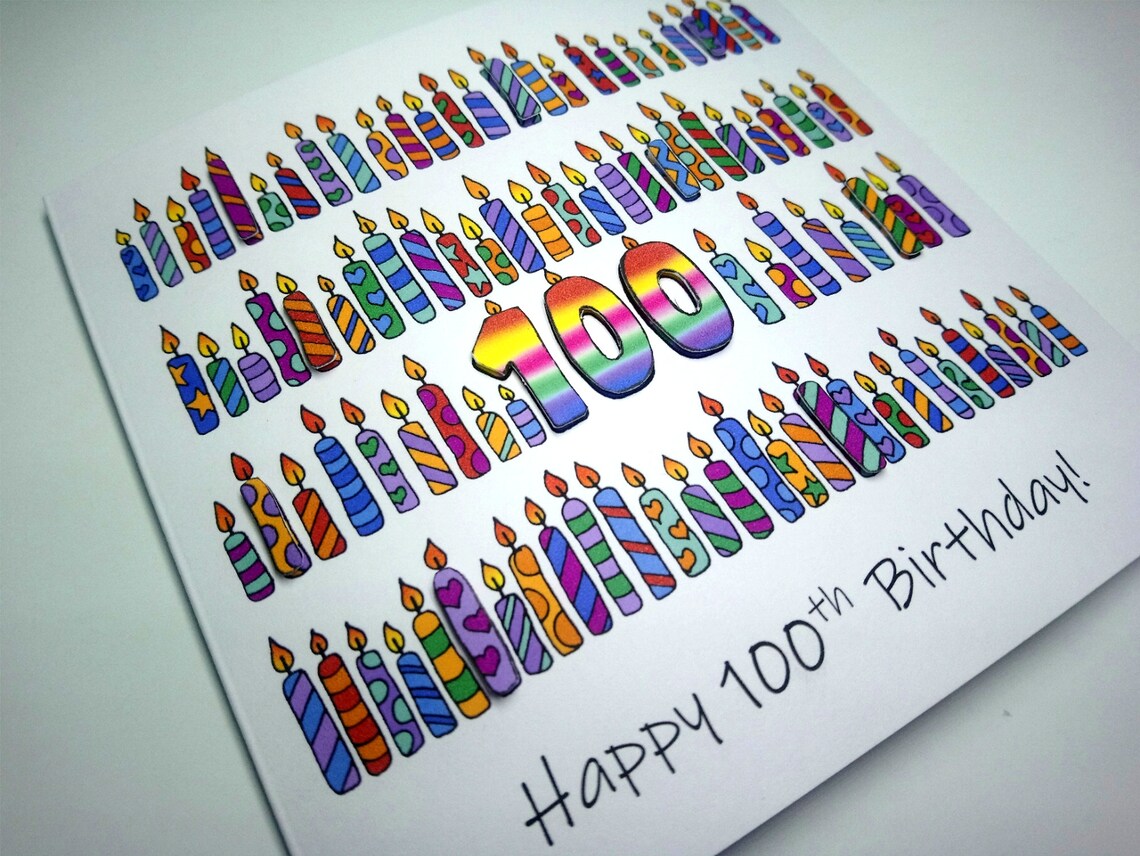 100th Birthday Card Happy 100 Birthday Card Birthday - Etsy