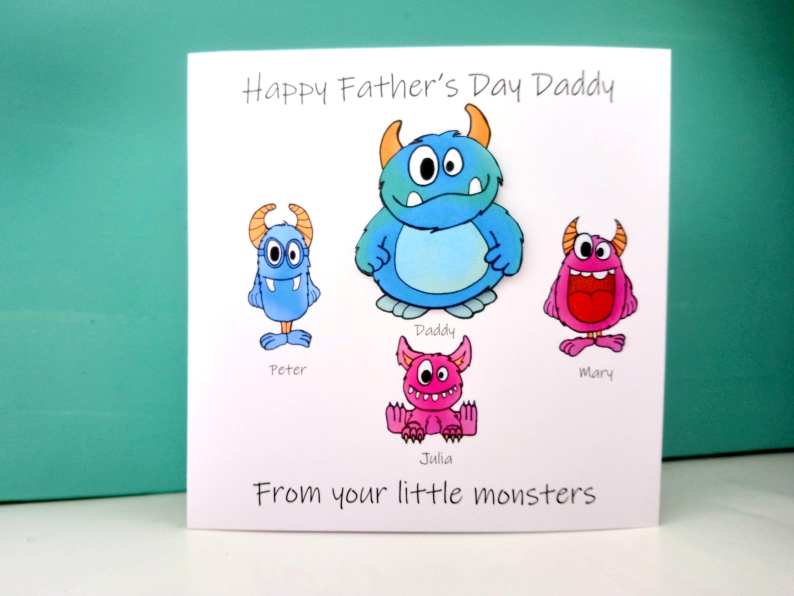 Personalized Monster Card for Dad: Birthday or Father's Day - Etsy UK