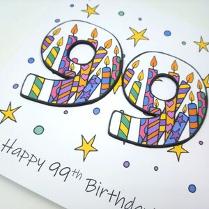 99th Birthday Card - Happy 99th Birthday - Ninety-nine Today - 99 ...