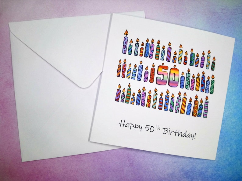 50th Birthday Card Happy 50 Birthday Card Handmade Card | Etsy