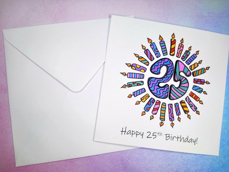 25th Birthday Card Happy 25 Birthday Card Handmade Card - Etsy UK