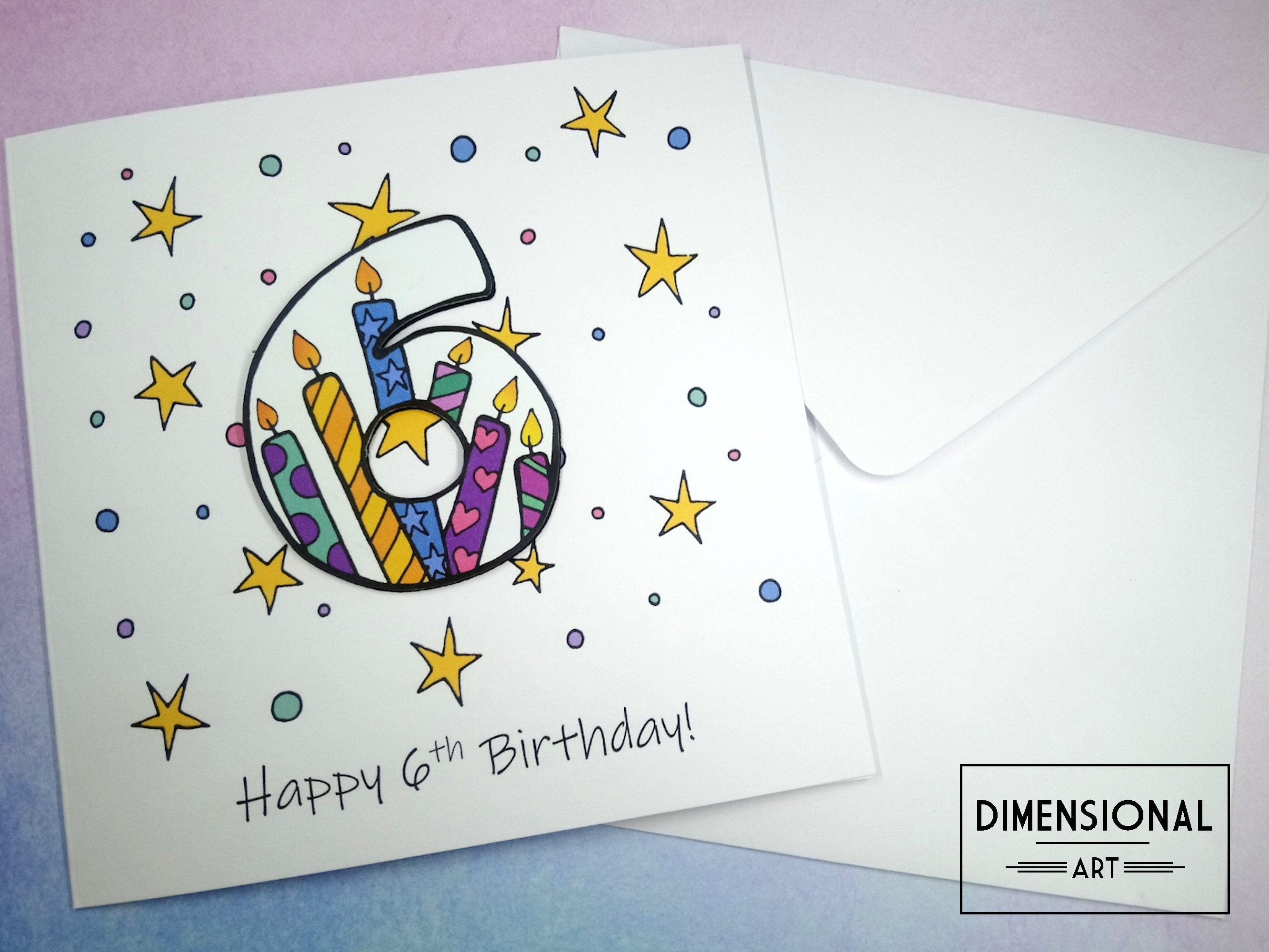 6th Birthday Card Happy 6th Birthday Six Today 6 - Etsy UK