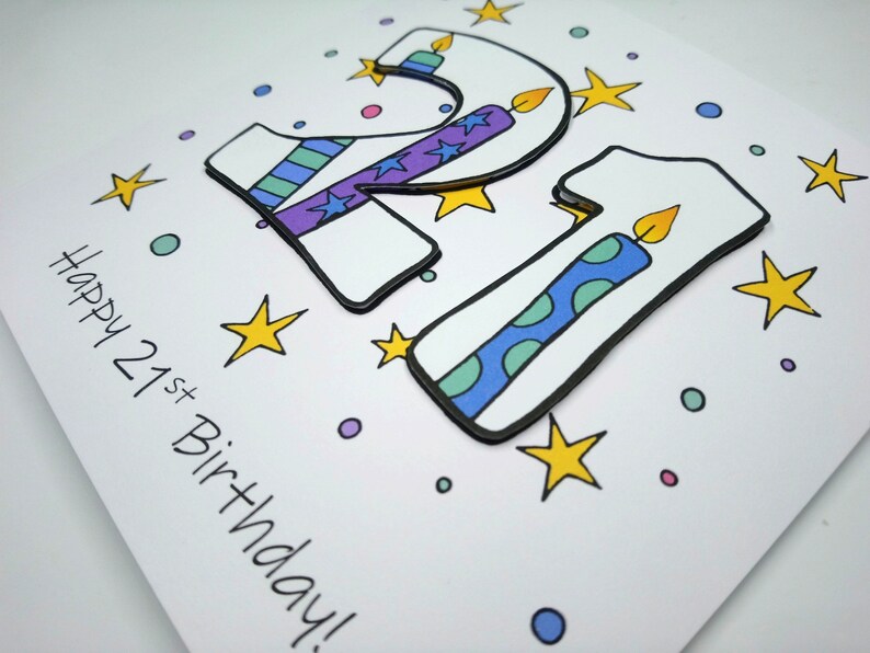 21st Birthday Card Happy 21st Birthday Twenty one today | Etsy