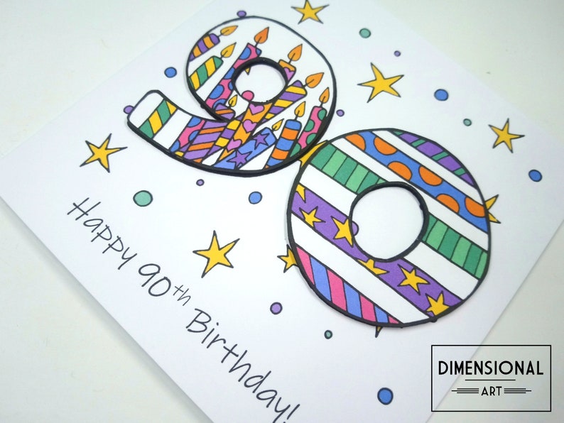 90th Birthday Card Happy 90th Birthday Ninety Today 90 - Etsy UK