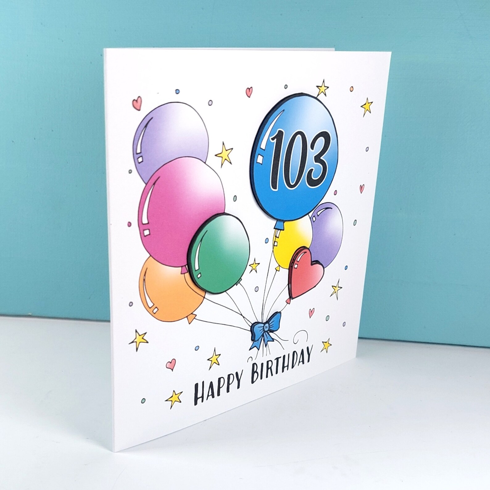 Happy 103rd Birthday Card 103 Birthday Card Handmade - Etsy