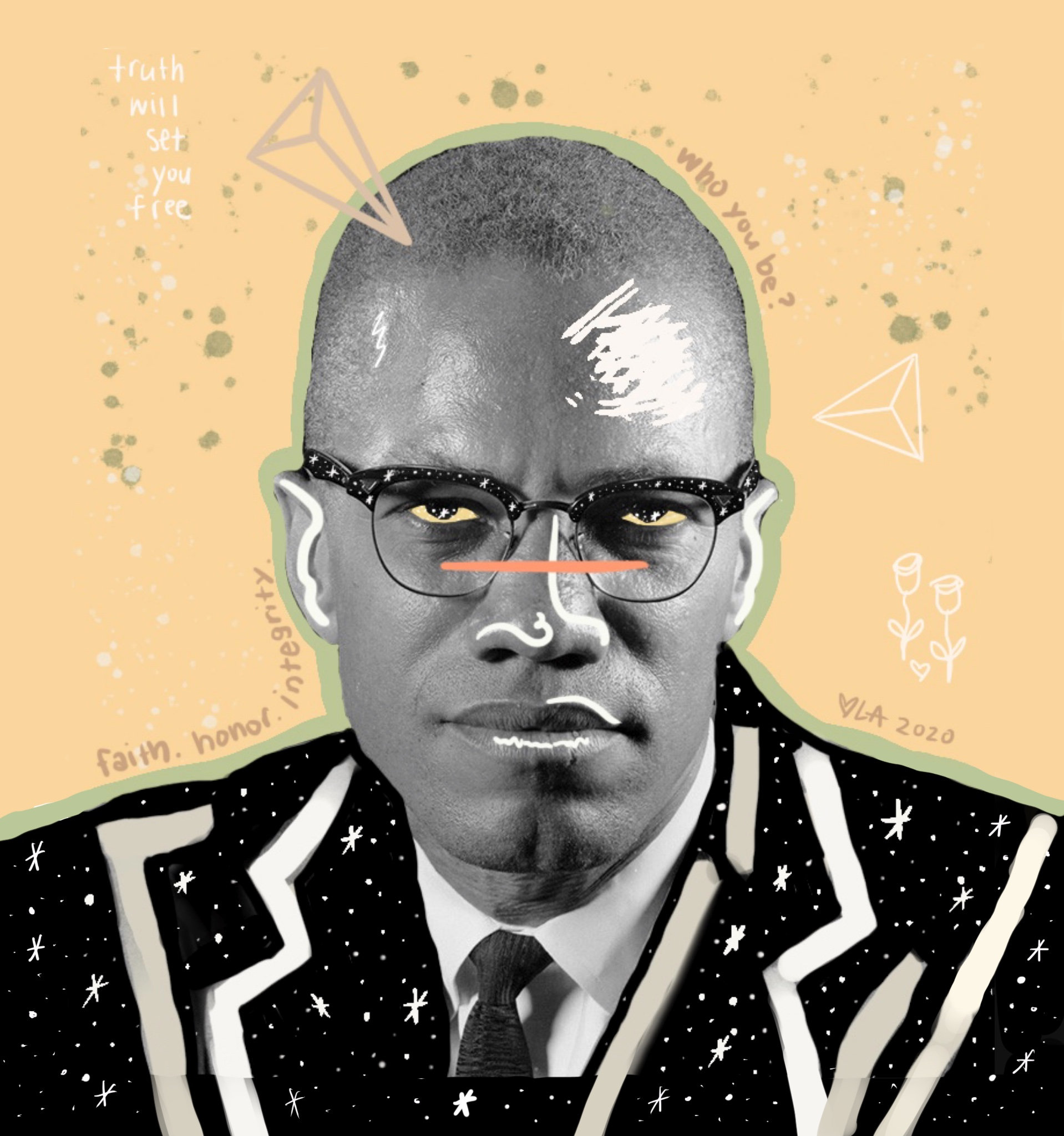 Malcolm X Contemporary Collage Art African American History Limited ...