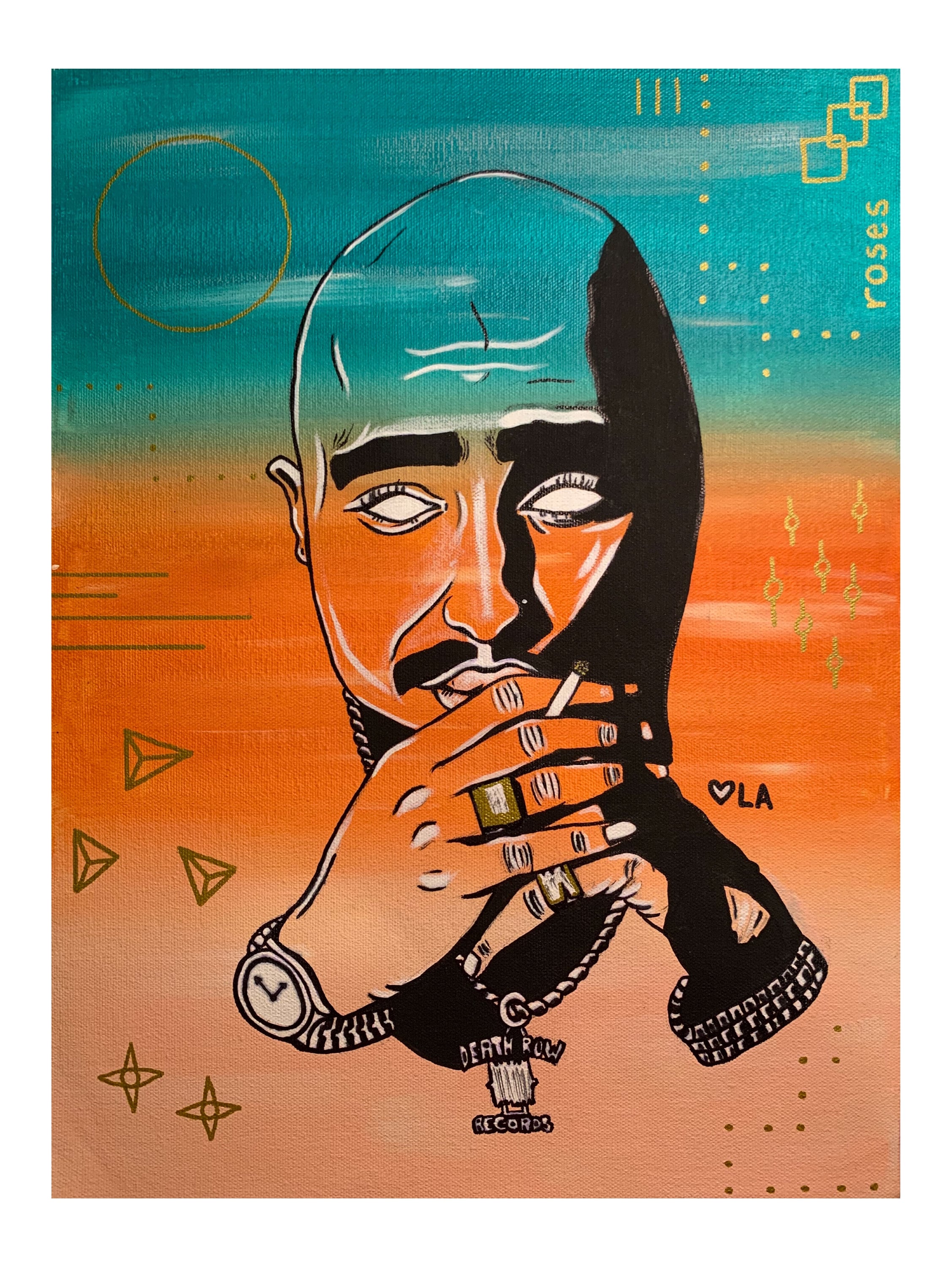 Tupac Portrait Colorful Contemporary Fine Art Print Black Owned Hip Hop ...