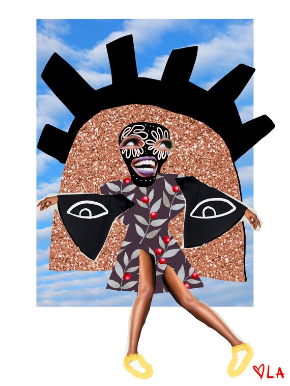 Contemporary Mixed Media Digital Collage Artwork Black - Etsy