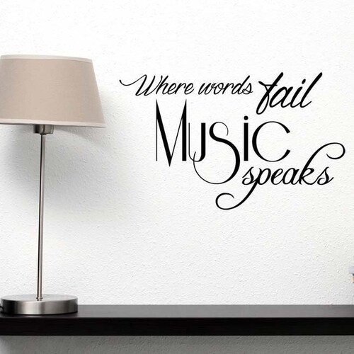 Vinyl Wall Art Decal where Words Fail Music Speaks. - Etsy