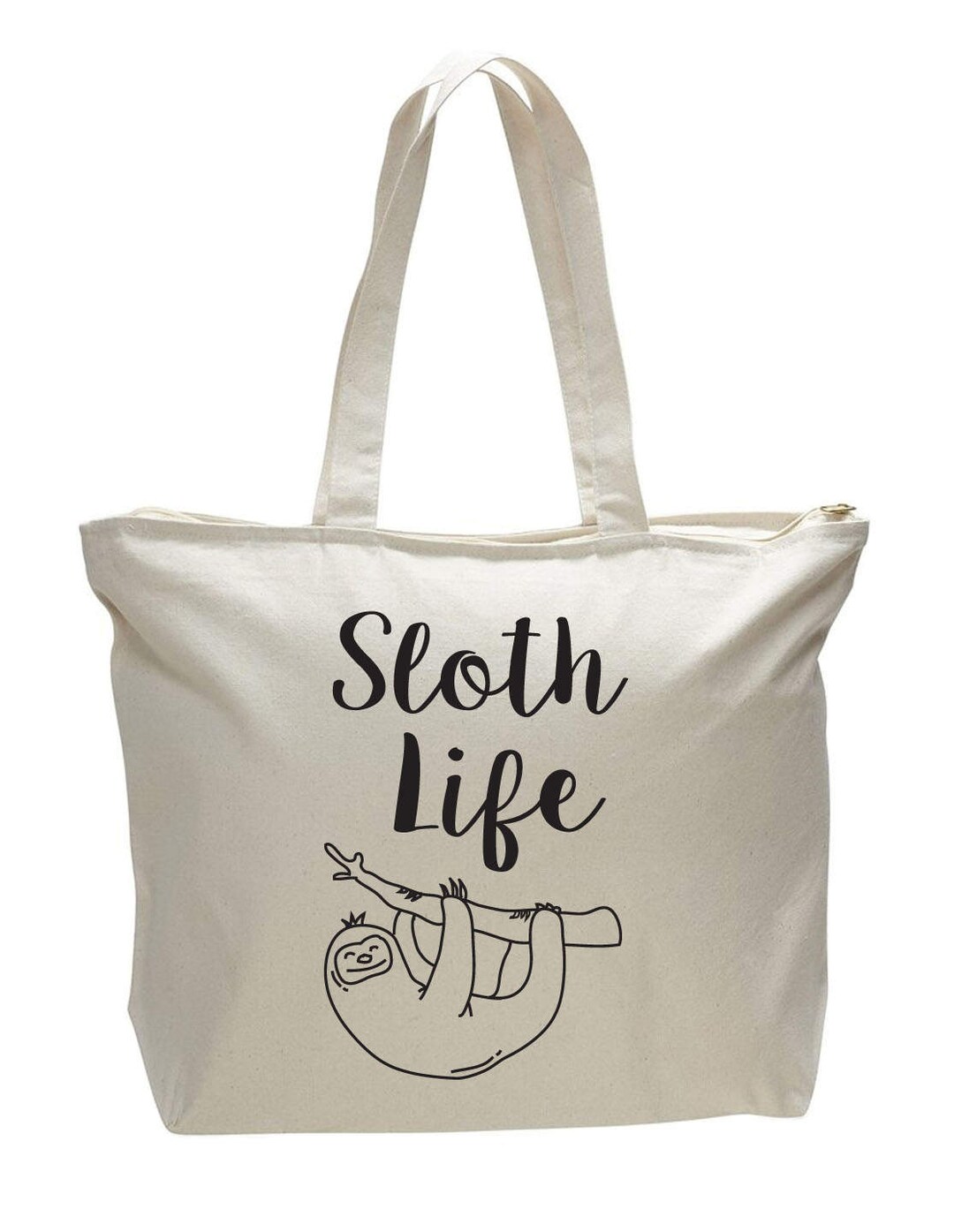 Sloth Life Spirit Animal Love Inspired Tote Bag Shopping Grocery ...