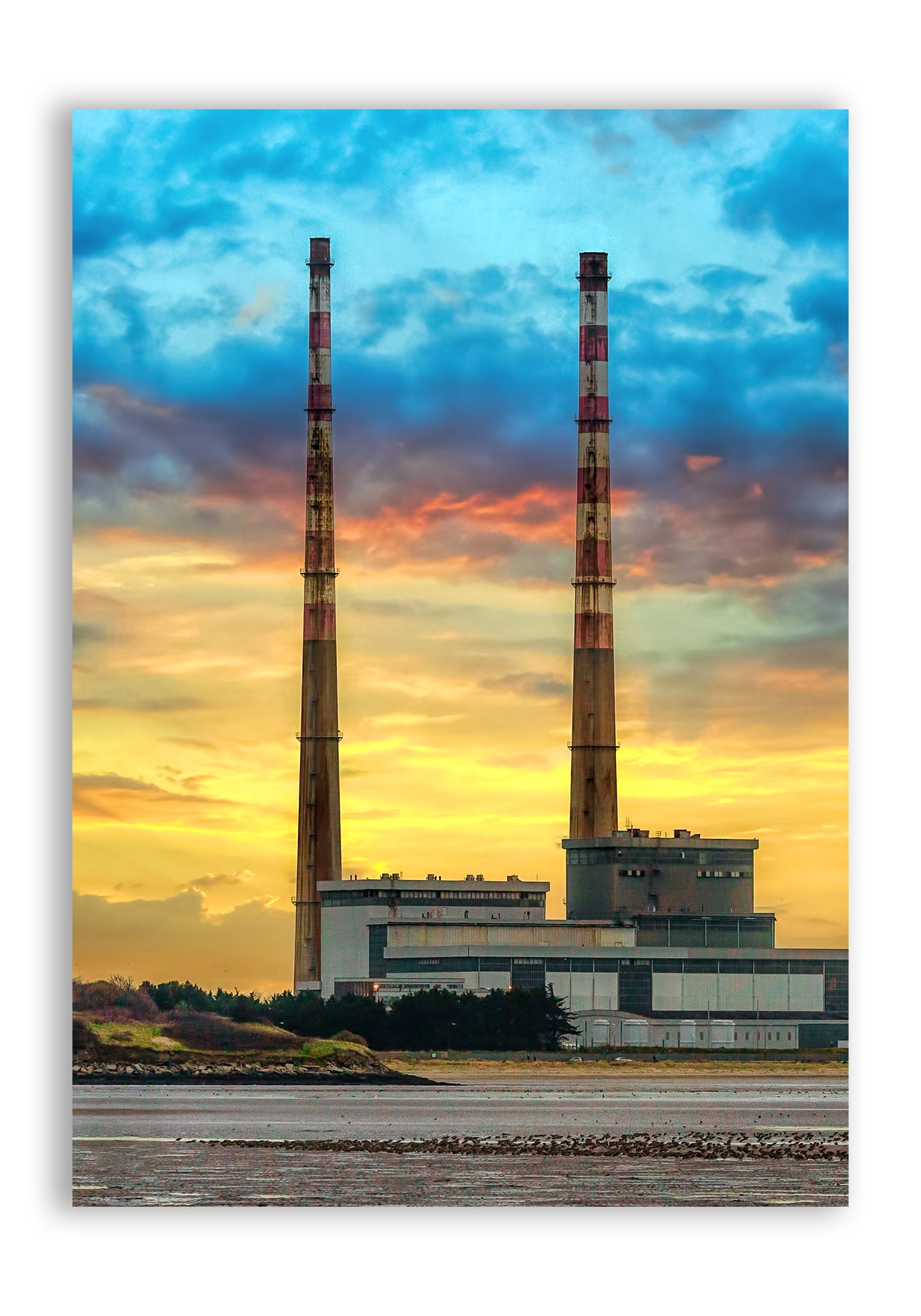 Poolbeg Chimneys Art Print. Pigeon House Chimneys, Dublin Print, Print ...