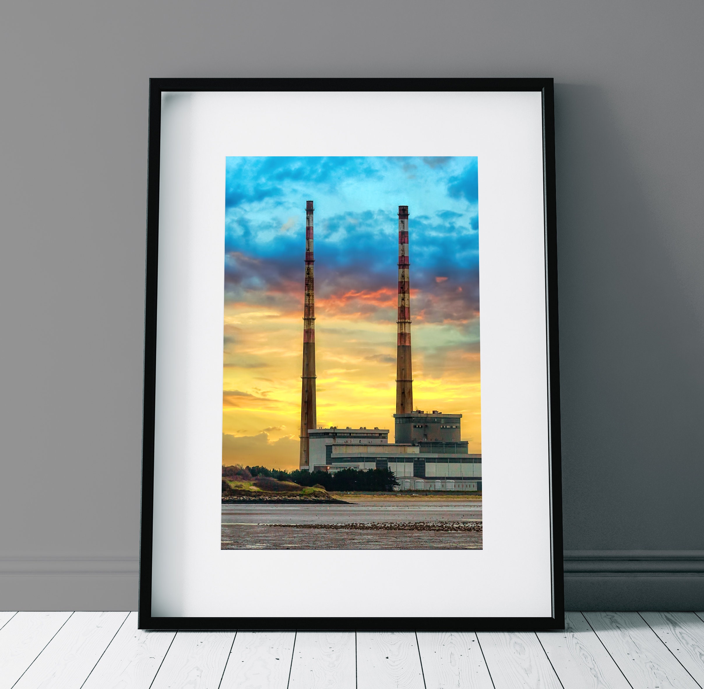 Poolbeg Chimneys Art Print. Pigeon House Chimneys, Dublin Print, Print ...