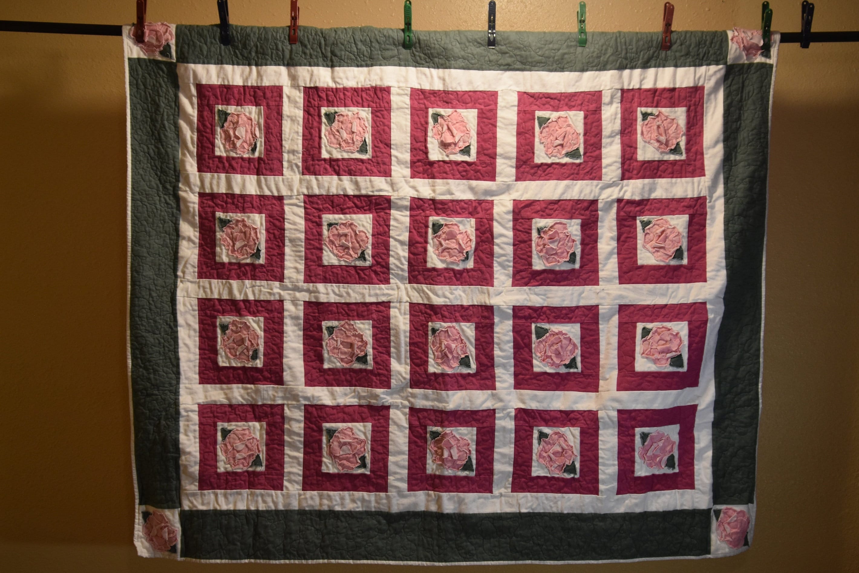 Flannel Rose Rag Quilt - Etsy
