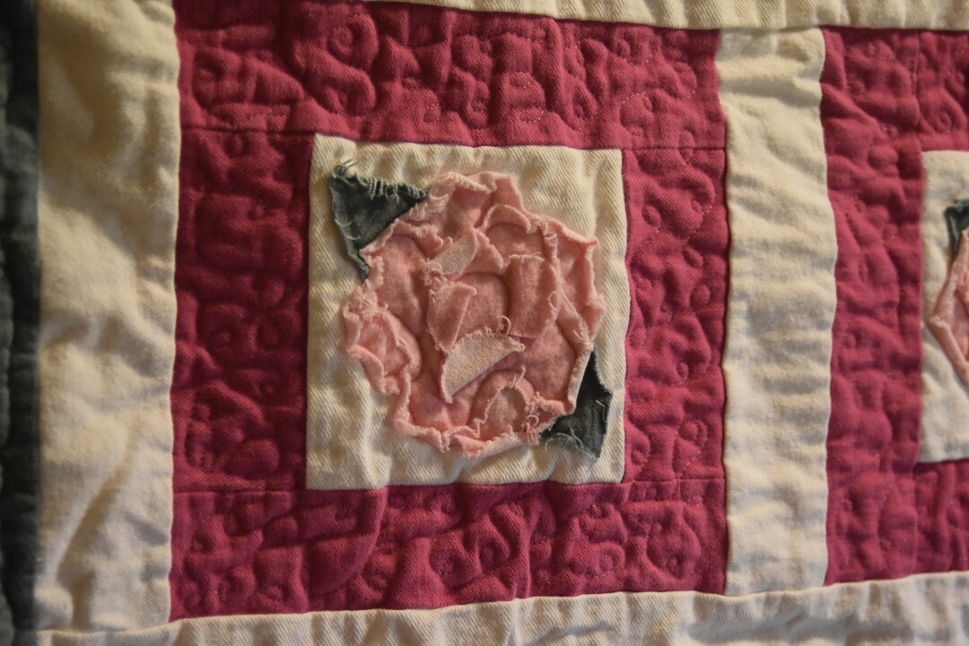 Flannel Rose Rag Quilt - Etsy