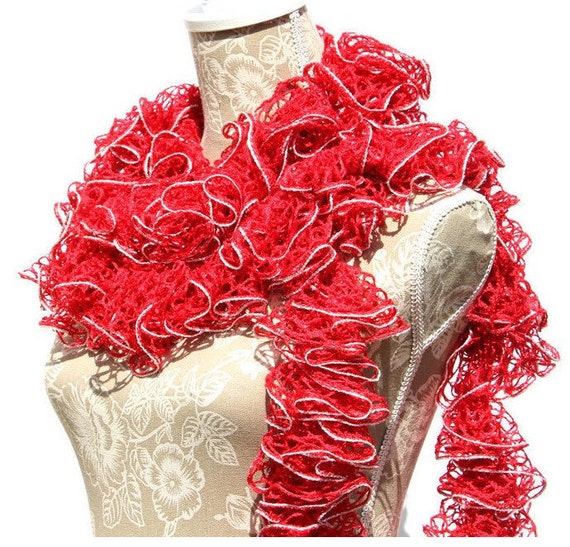 Red Crochet Scarf Crochet Scarf Sashay Scarf Teacher Gifts | Etsy