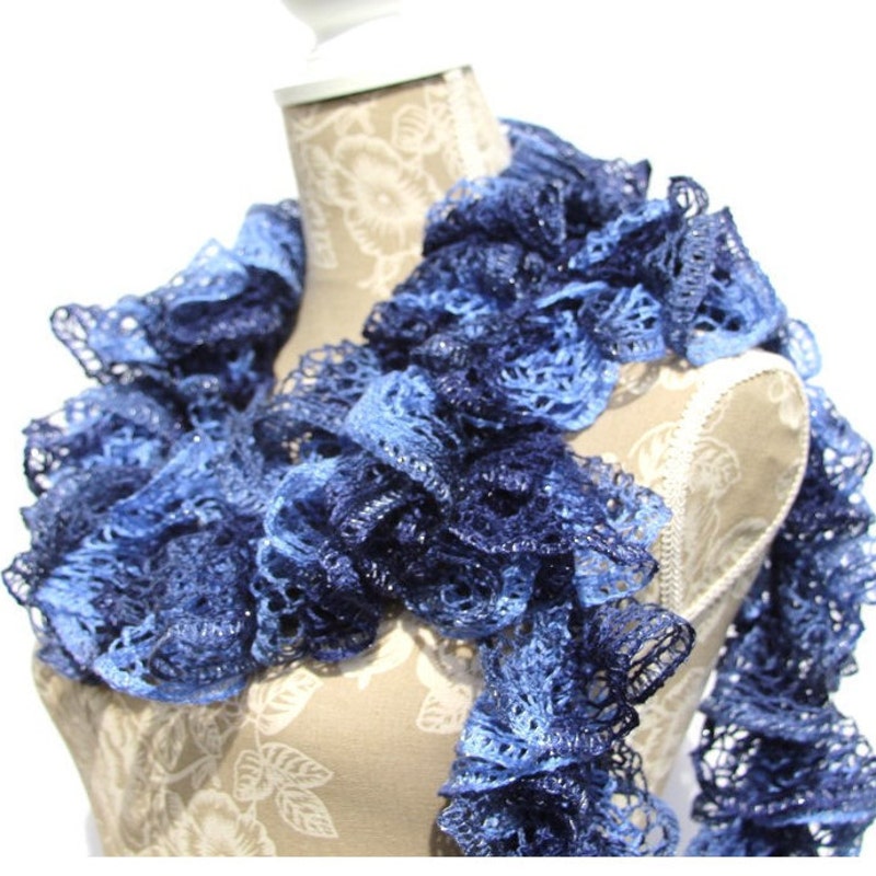 Crochet Ruffle Scarf - Etsy