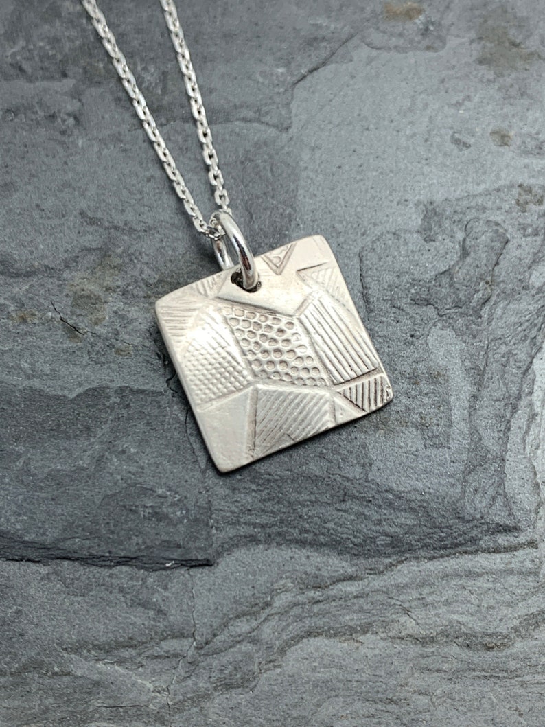 Minimalist Jewelry Tiny Modern Necklace Silver Pendant Simple Necklace ...