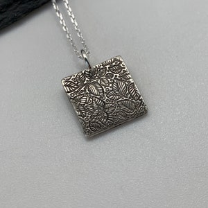 Tiny Square Silver Necklace Silver Square Pendant Necklace Silver ...