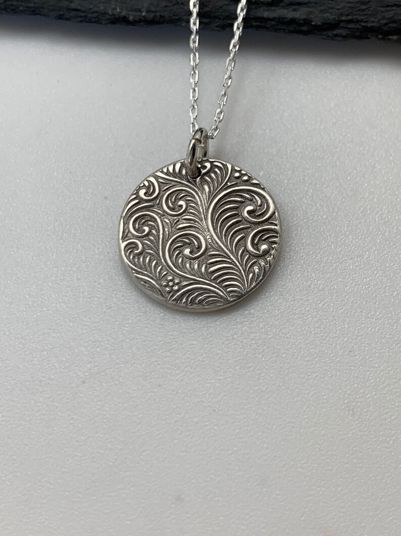 Unique Tiny Circle Silver Necklace Silver Round Pendant Necklace Silver ...