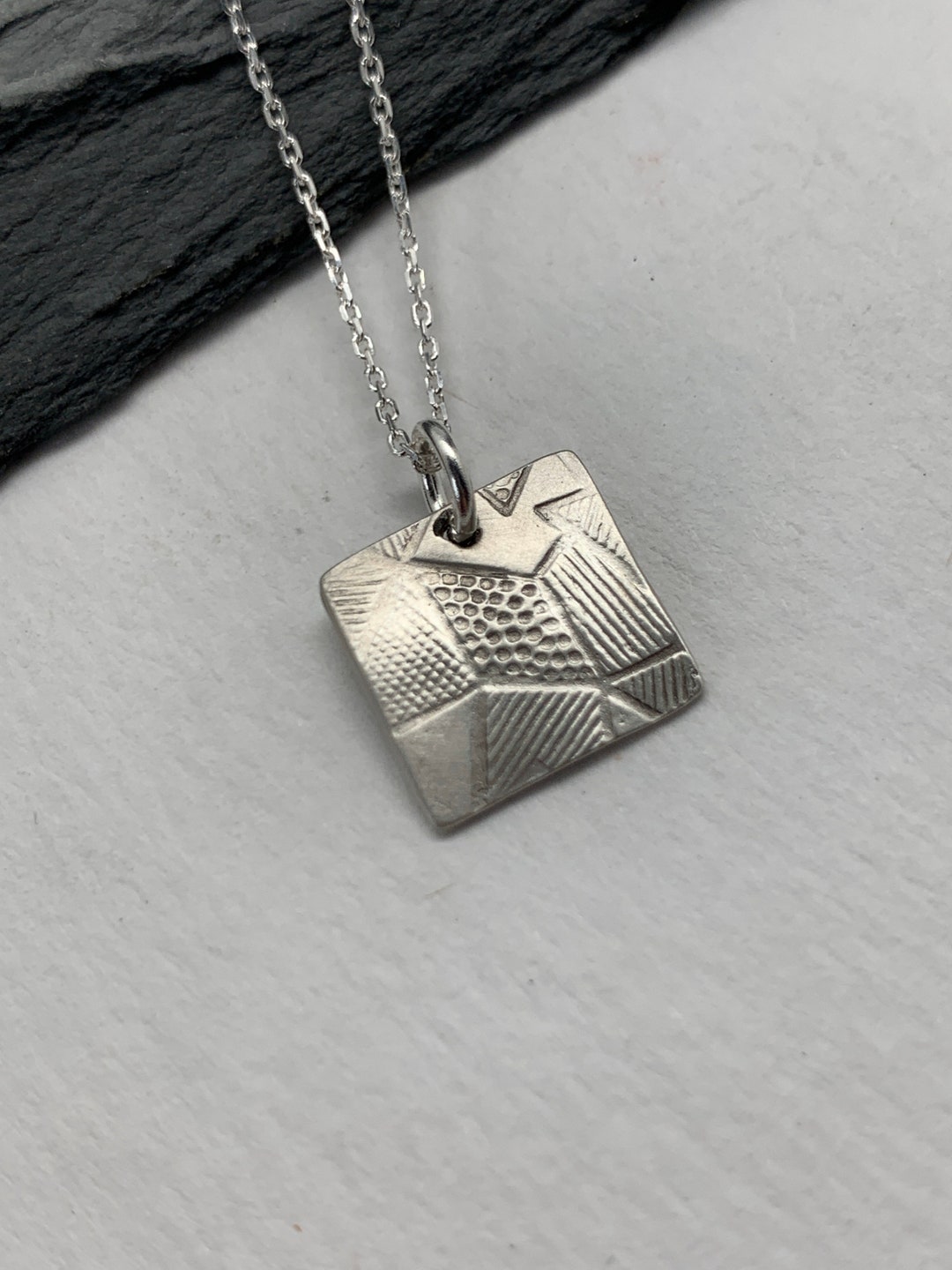 Minimalist Jewelry Tiny Modern Necklace Silver Pendant Simple Necklace ...