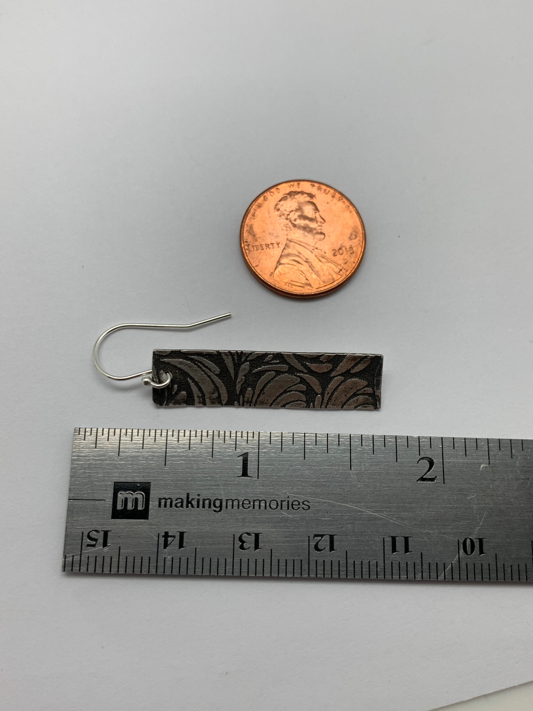 Modern Silver Bar Earrings Geometric Floral Earrings Silver Modern ...