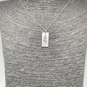 Small Tree of Life Bar Necklace • Sterling Silver Evergreen Tree ...