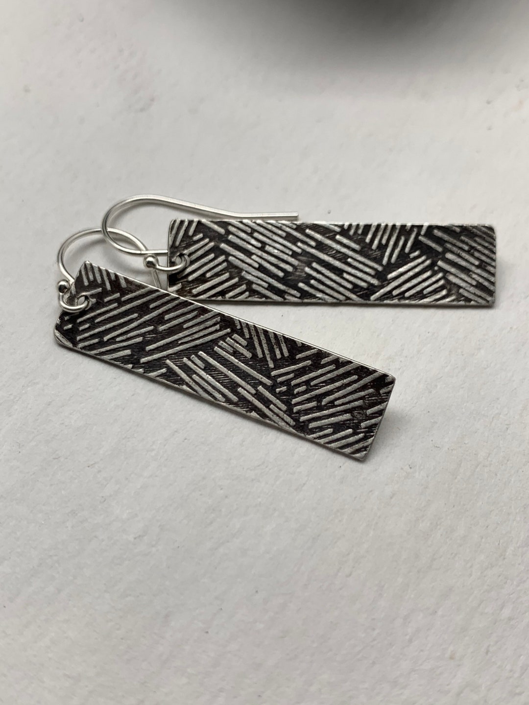 Modern Silver Bar Earrings Geometric Silver Earrings Silver Modern ...