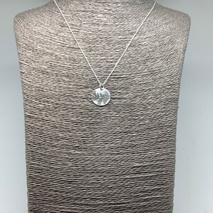 Tiny Modern Floral Circle Silver Necklace Round Silver Leaf Pendant ...