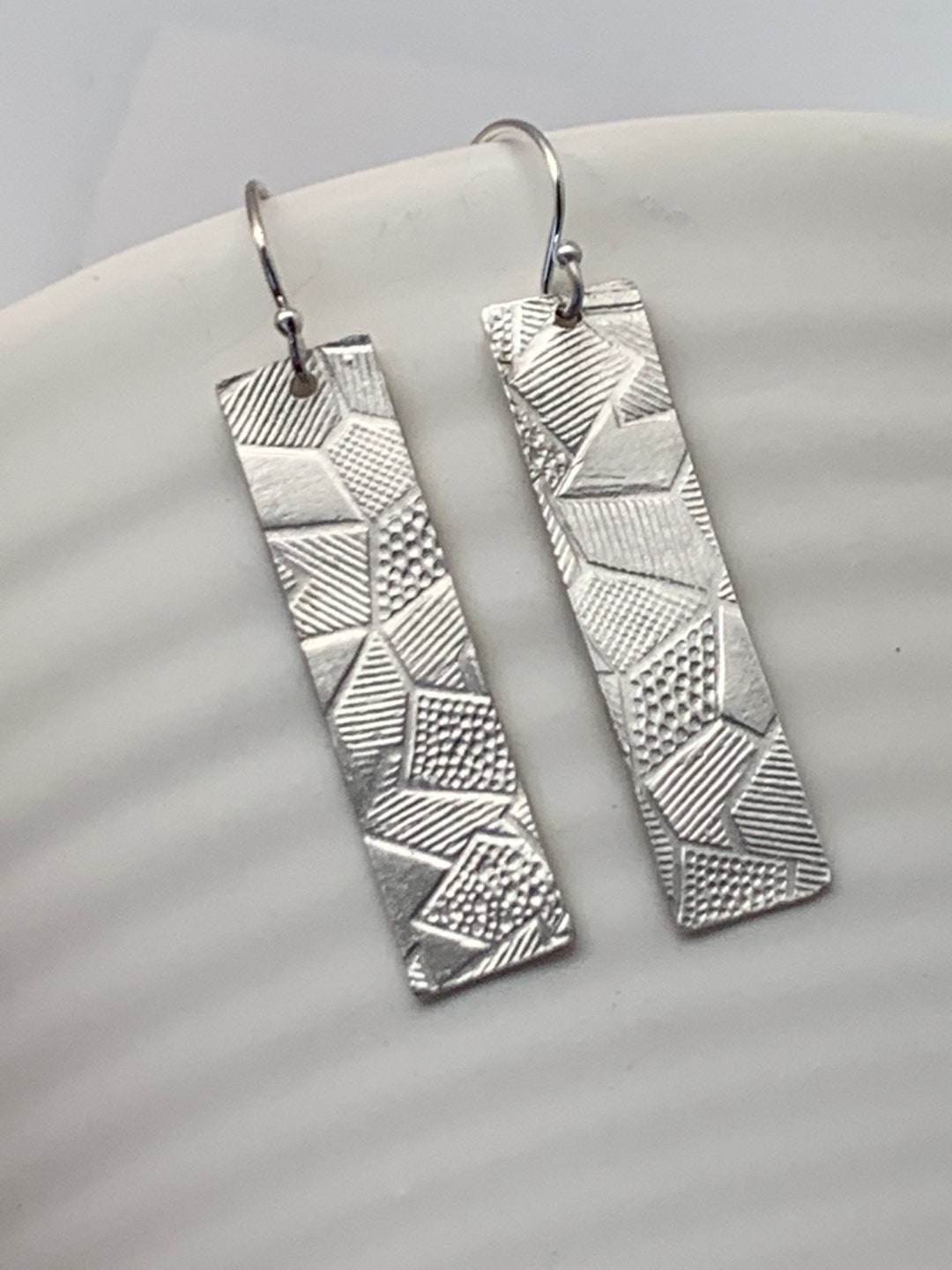 Modern Silver Bar Earrings Geometric Silver Earrings Silver Modern ...