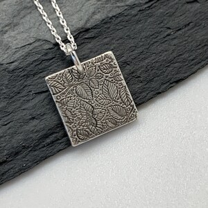 Tiny Square Silver Necklace Silver Square Pendant Necklace Silver ...