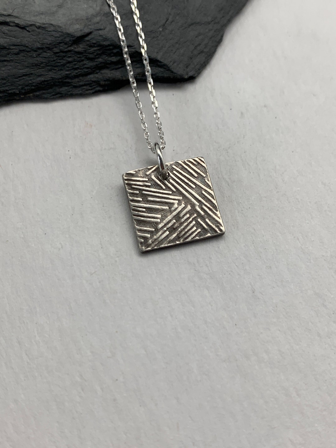 Minimalist Jewelry Tiny Modern Necklace Silver Pendant Simple Necklace ...