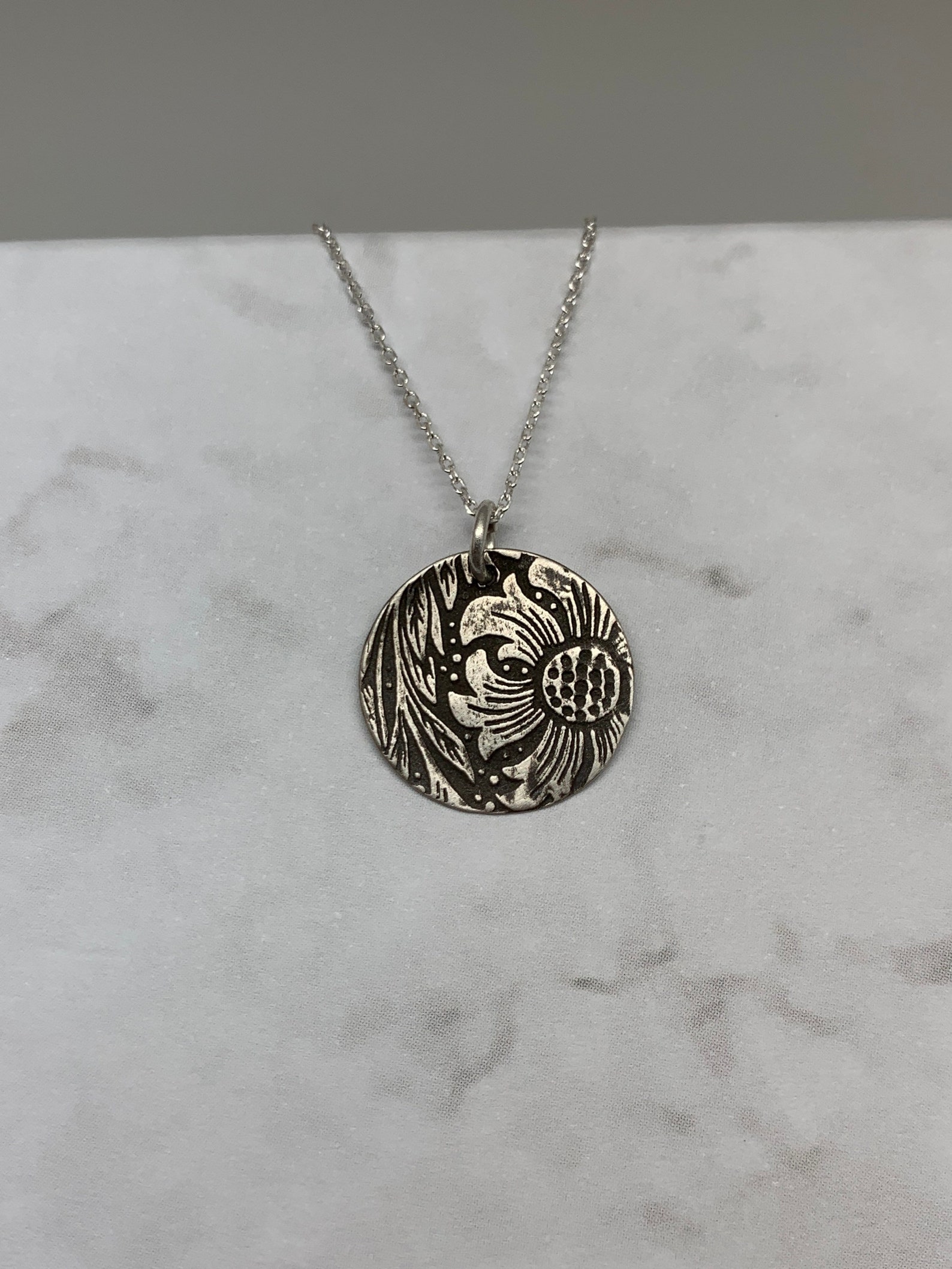 Minimalist Jewelry Small Floral Necklace Silver Leaf Pendant Leaves ...