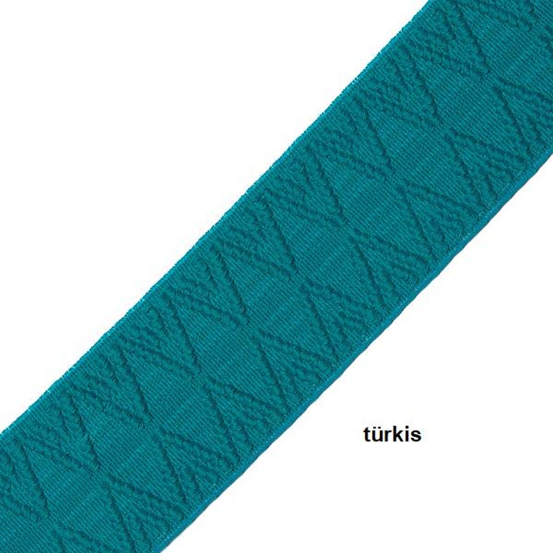 Gummiband, Türkis, Elastische Borte, 4 Cm, Elastikband, Stretchband Für ...
