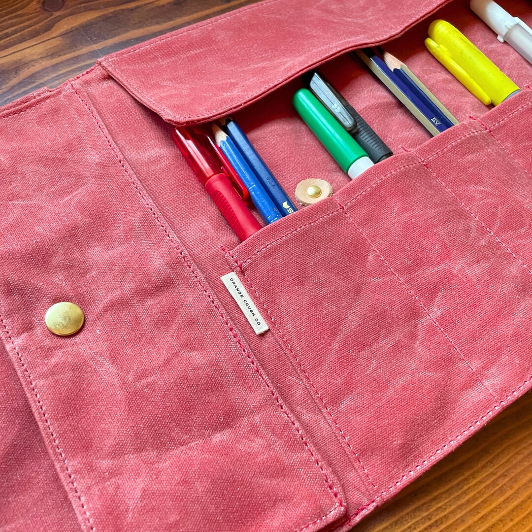 All Waxed Canvas Red Tool Rollup Toolkit Tool Case, Useful Gift for ...